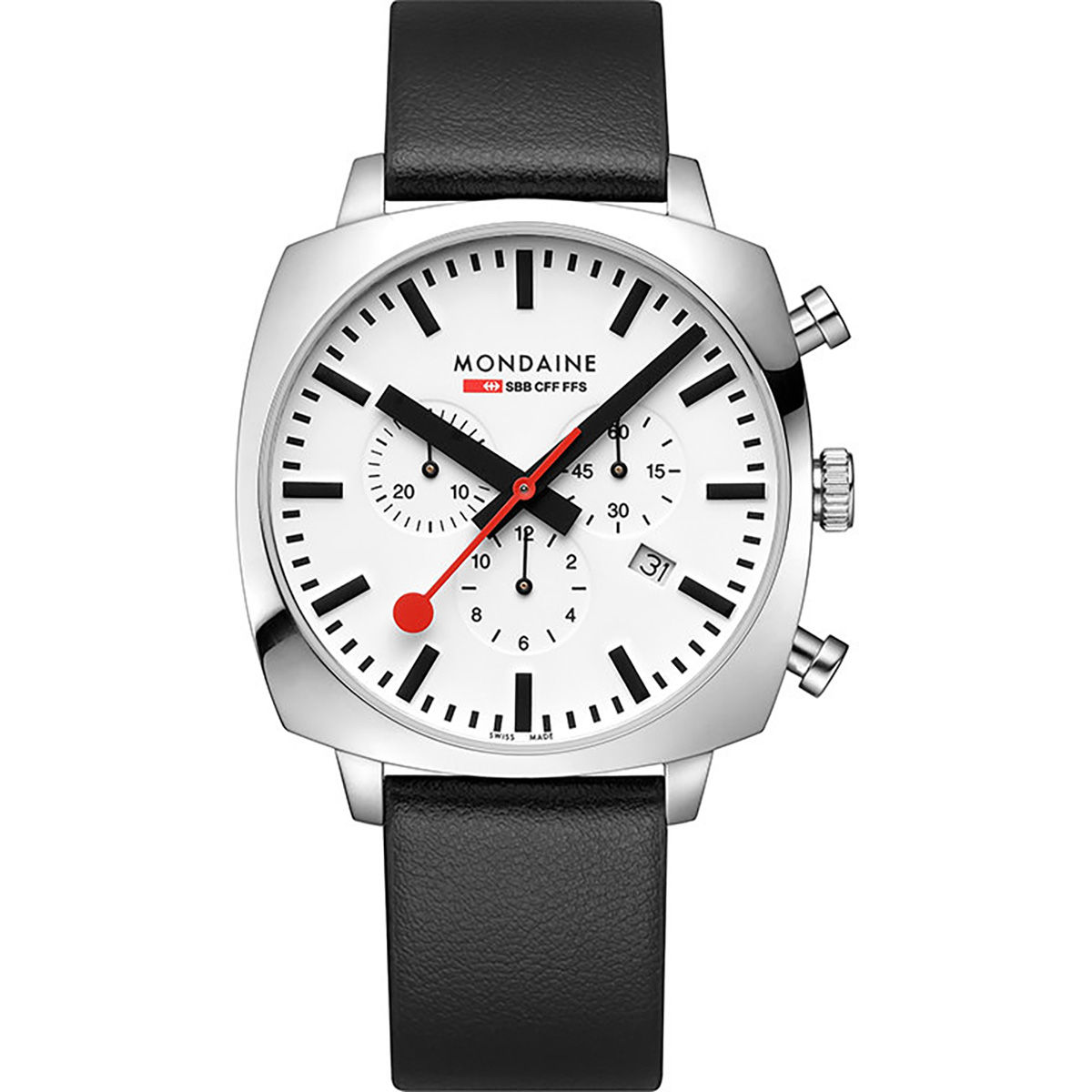 Buy Mondaine Mondain Cushion Date Chronograph Dial Color White Mens ...