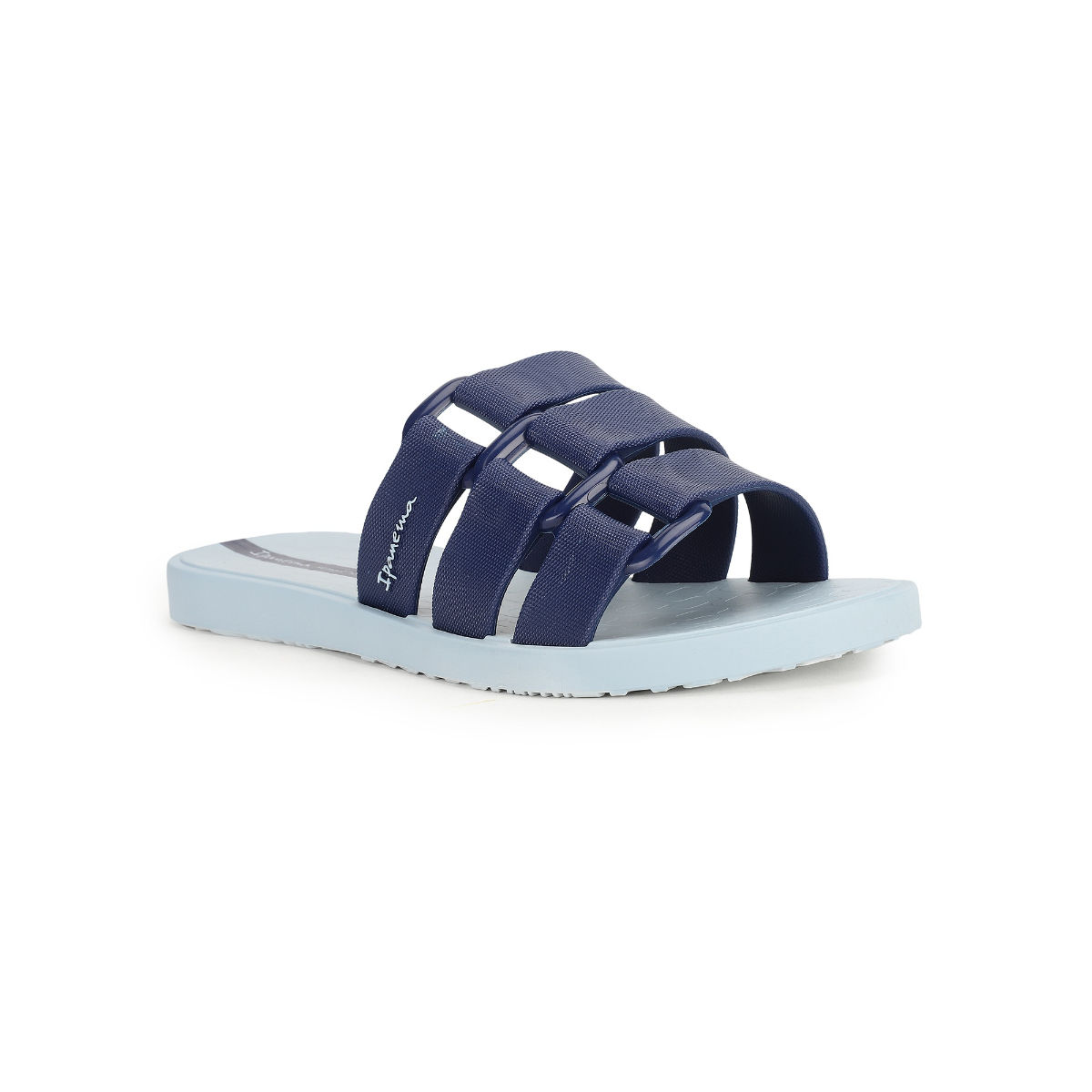 Buy Ipanema Synthetic Solid Plain Blue Sliders Online