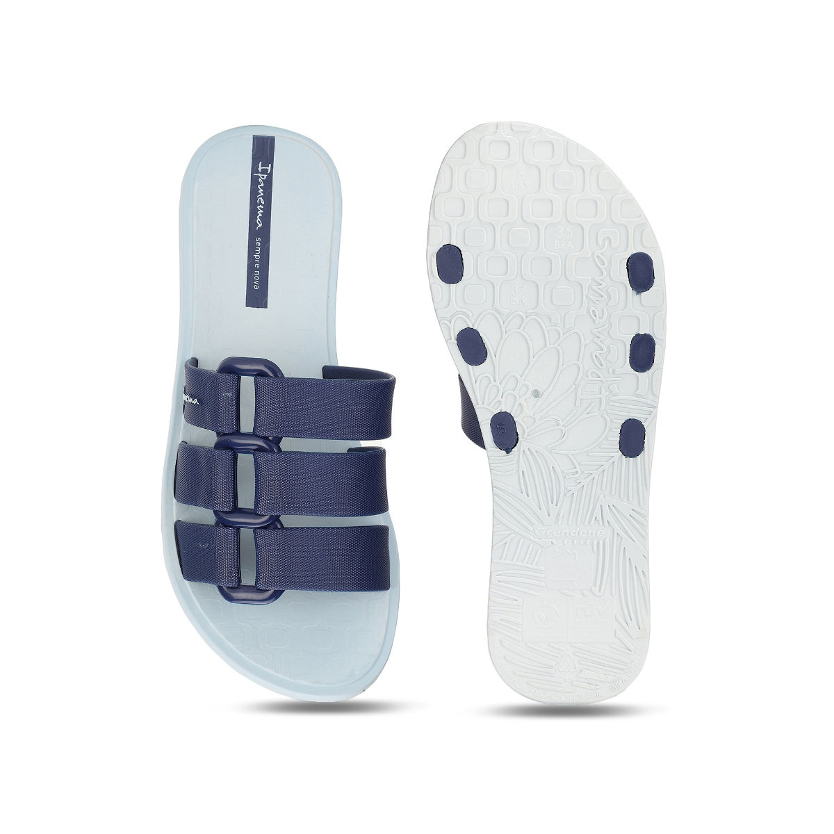 Ipanema Synthetic Solid Plain Blue Sliders: Buy Ipanema Synthetic Solid ...