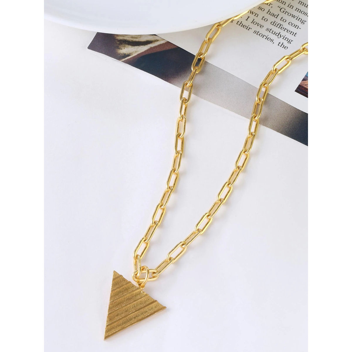 Buy Mitali Jain Trinity Gold Bold Geometry Necklace Online