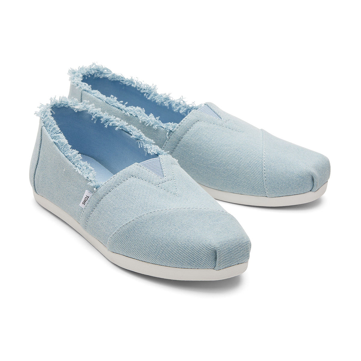 Buy TOMS Washed Denim Blue Slip On Ballerinas Online