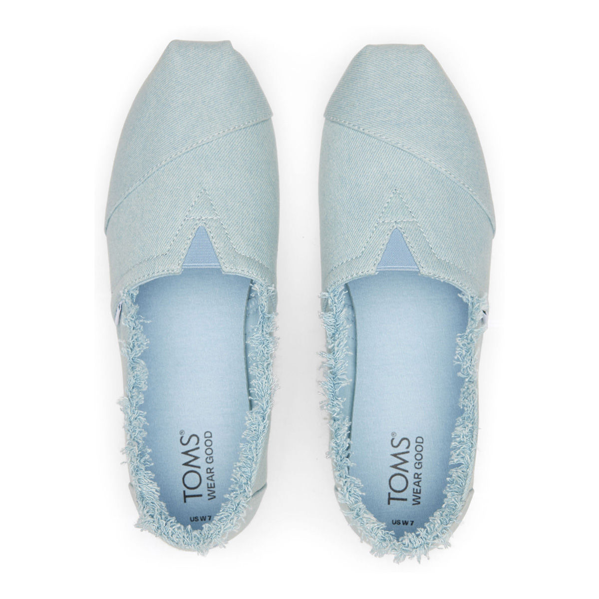 Buy TOMS Washed Denim Blue Slip On Ballerinas Online