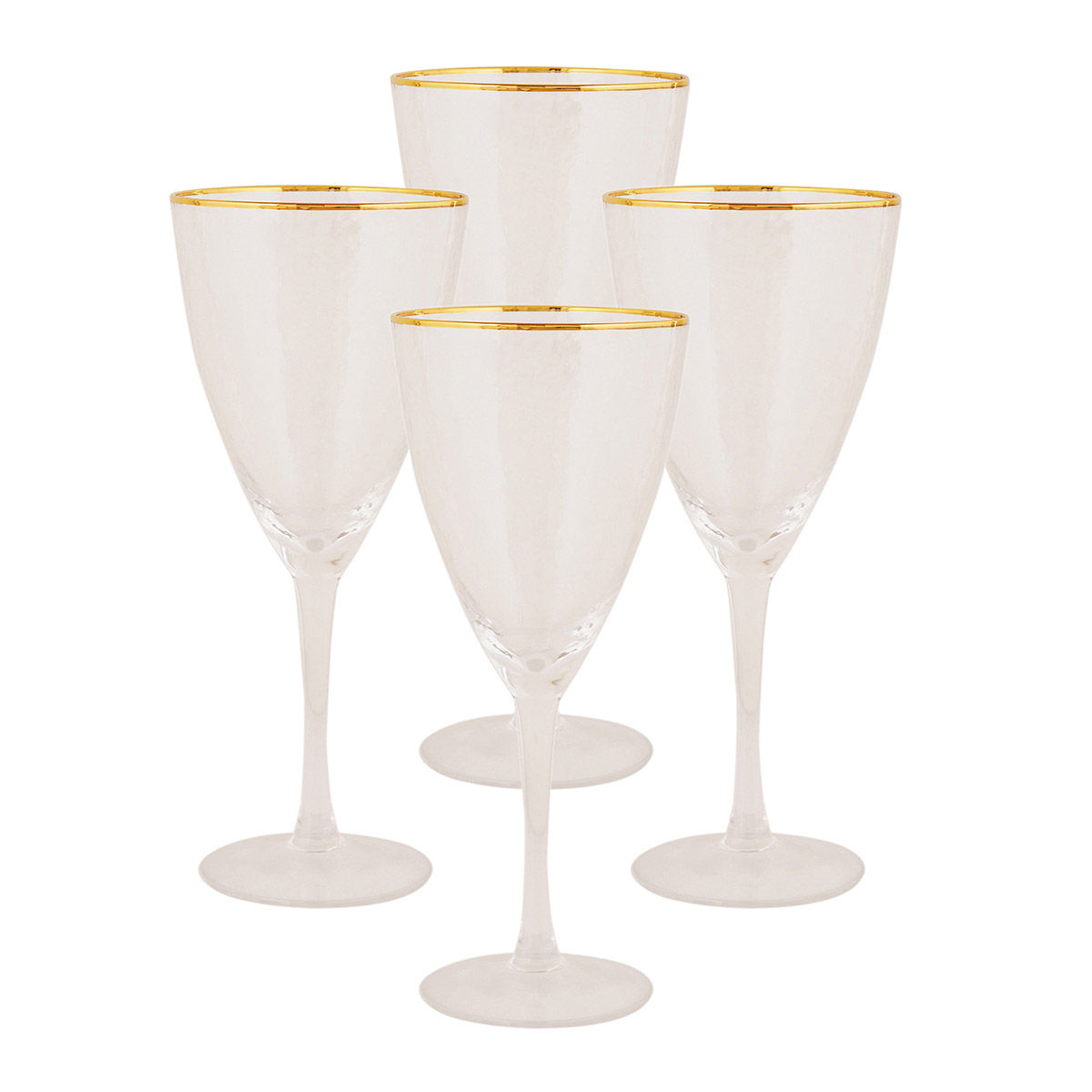 Buy Pure Home Living Clear Red Wine Glass With Golden Rim Set Of 4 Online