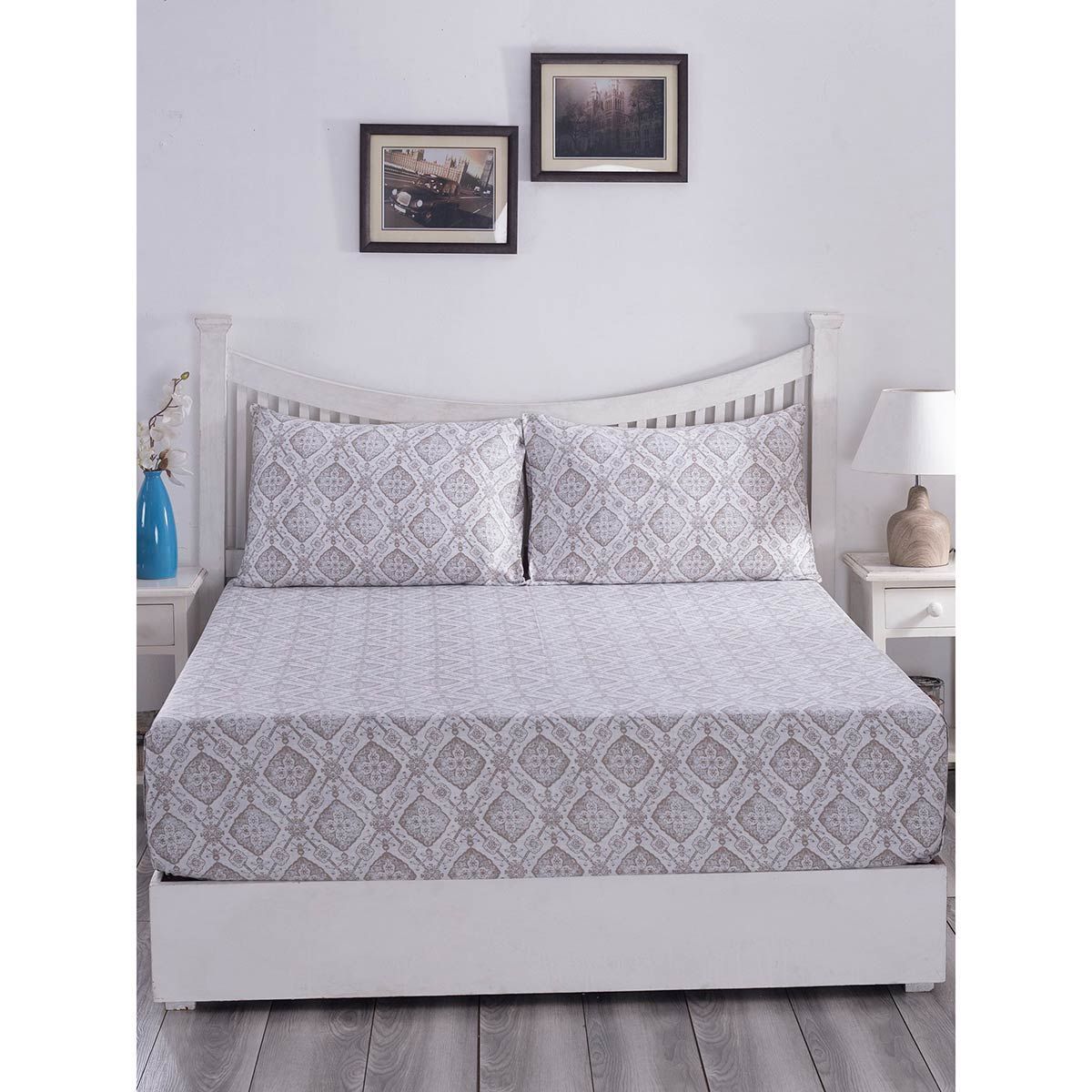 Buy Maspar Hues Pbs Nomad Sculpt Harold 210 Tc Cotton Neutral Bed Sheet ...