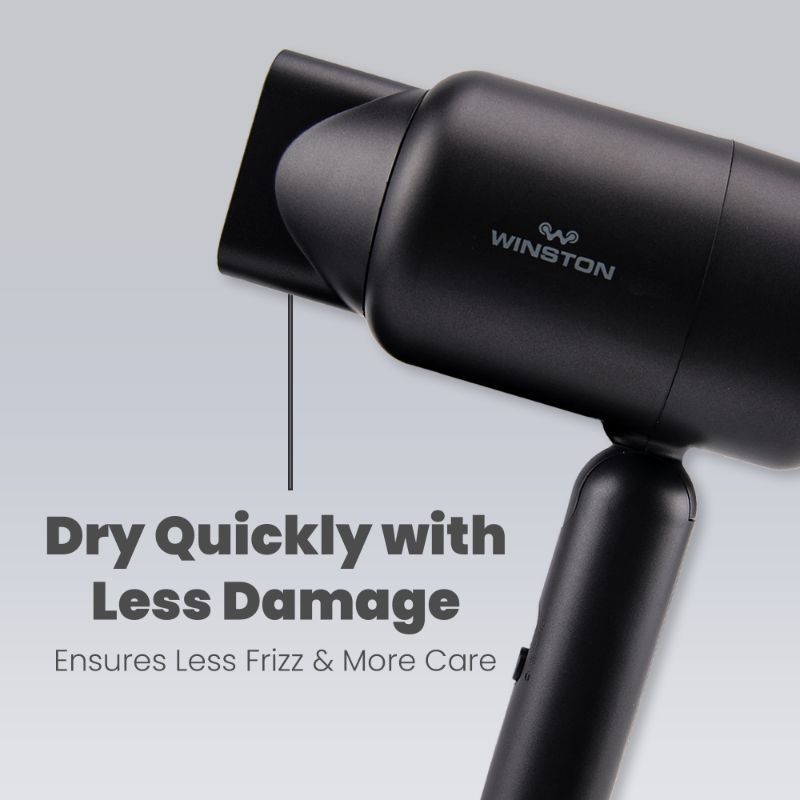 Buy Winston Hair Dryer 1200W With 3 Modes & Foldable Handle - Grey Online