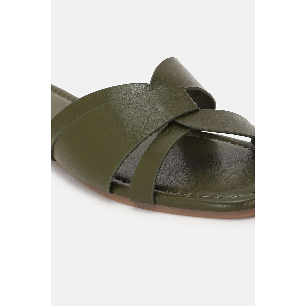 Buy Van Heusen Women Olive Sandals Online