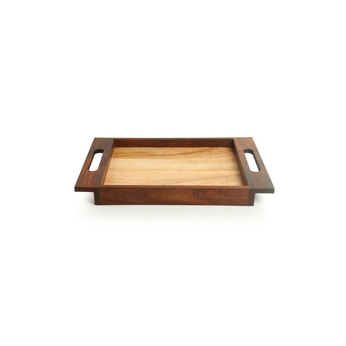 ExclusiveLane Woodland Wonders' Handcrafted Serving Tray In Mango & Sheesham Wood: Buy ...