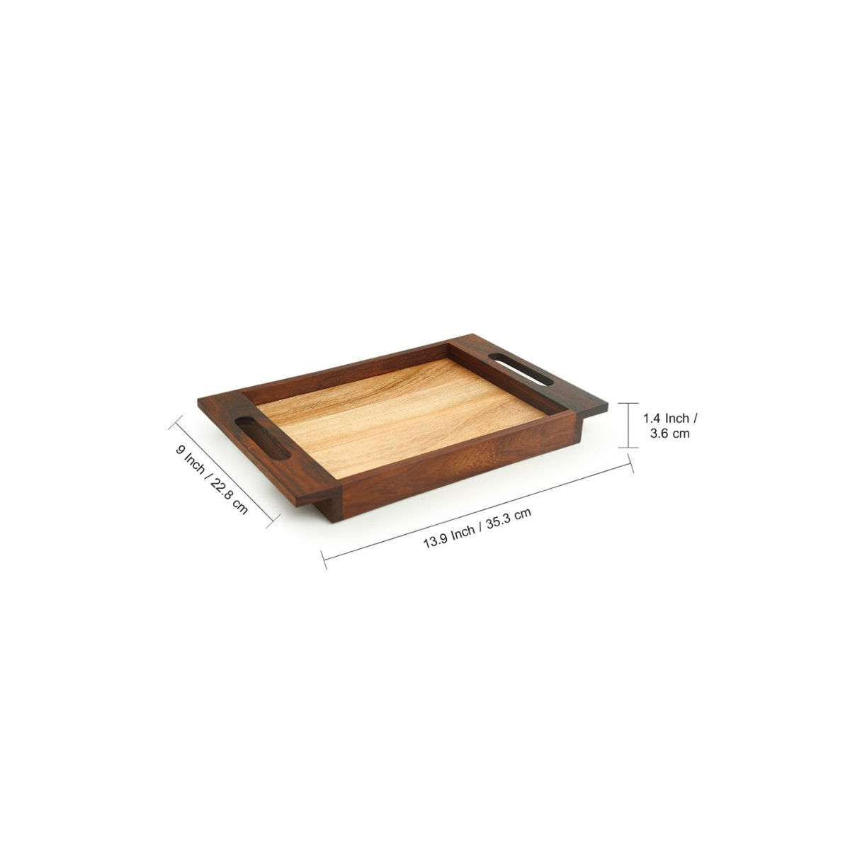 ExclusiveLane Woodland Wonders' Handcrafted Serving Tray In Mango & Sheesham Wood: Buy ...