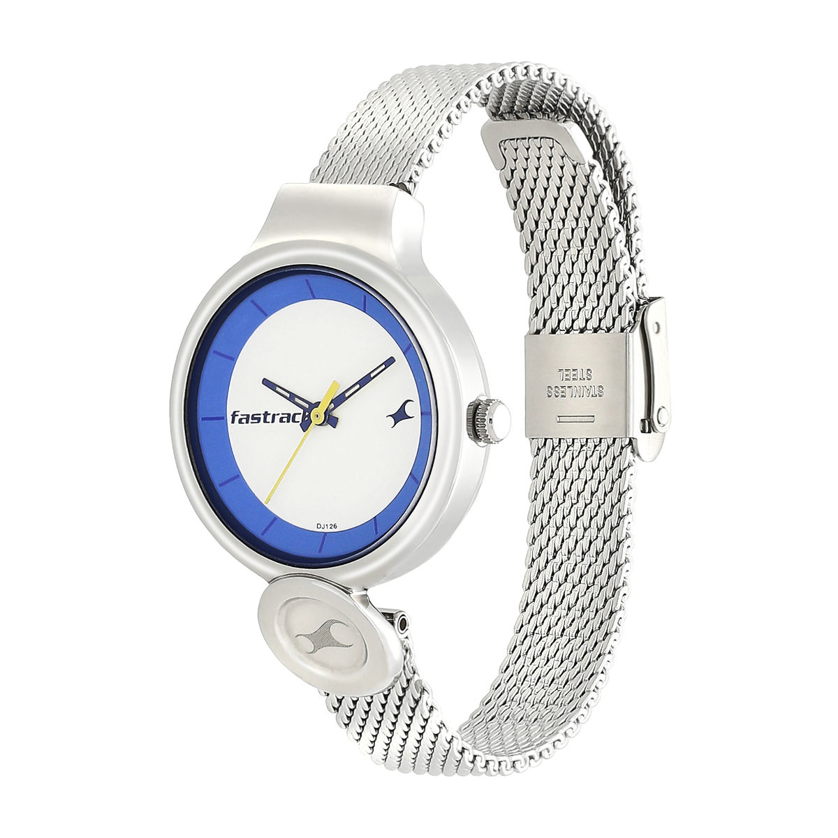 Buy Fastrack White Dial Silver Stainless Steel Strap Watch Online