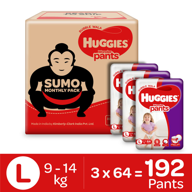 Huggies Wonder Pants Diapers Sumo Pack - Large: Buy Huggies Wonder ...