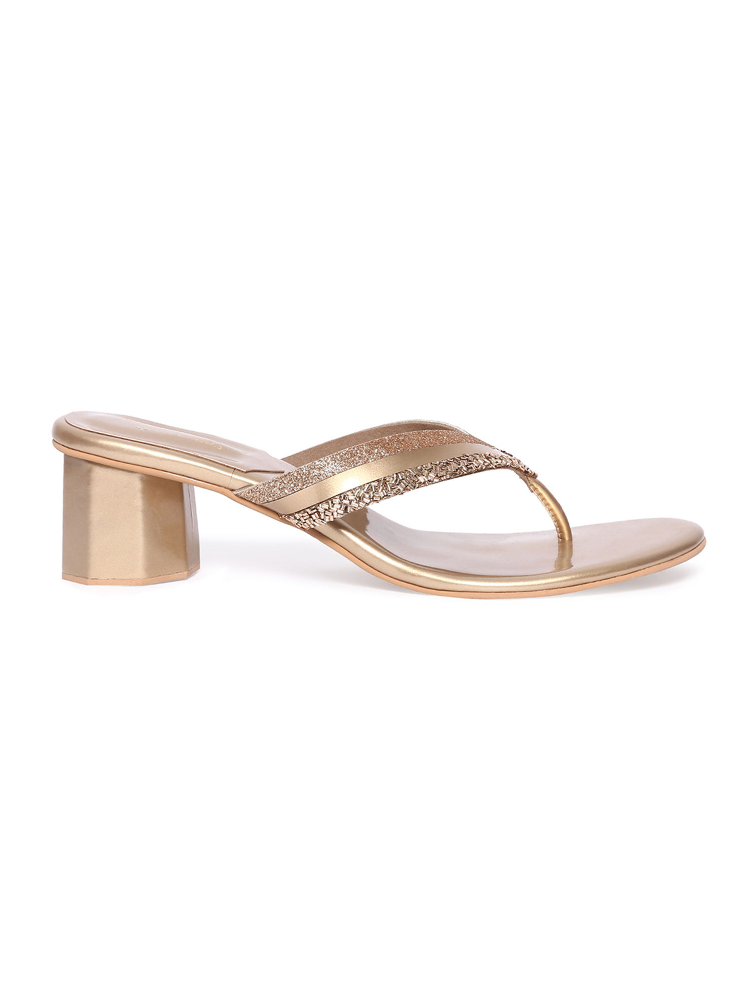 Monrow Gold Angie Block Heels: Buy Monrow Gold Angie Block Heels Online ...