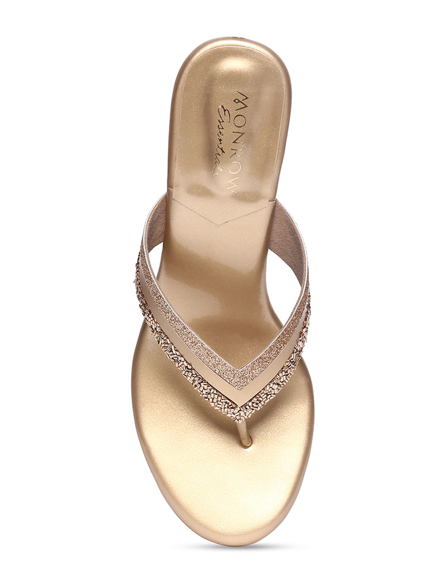 Monrow Gold Angie Block Heels: Buy Monrow Gold Angie Block Heels Online ...