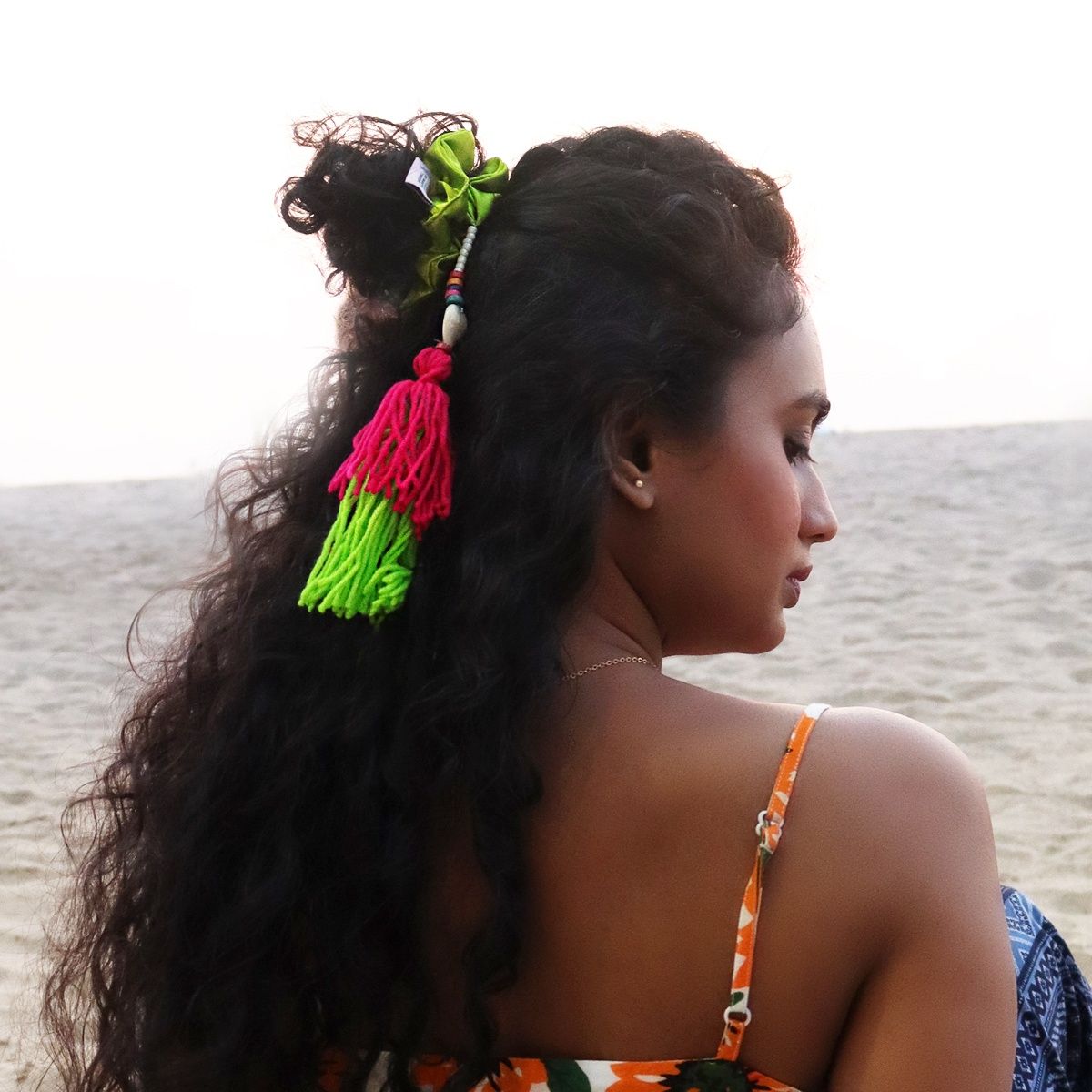 Buy Soho Boho Studio Sea Savage Boho Tassel Scrunchie Online