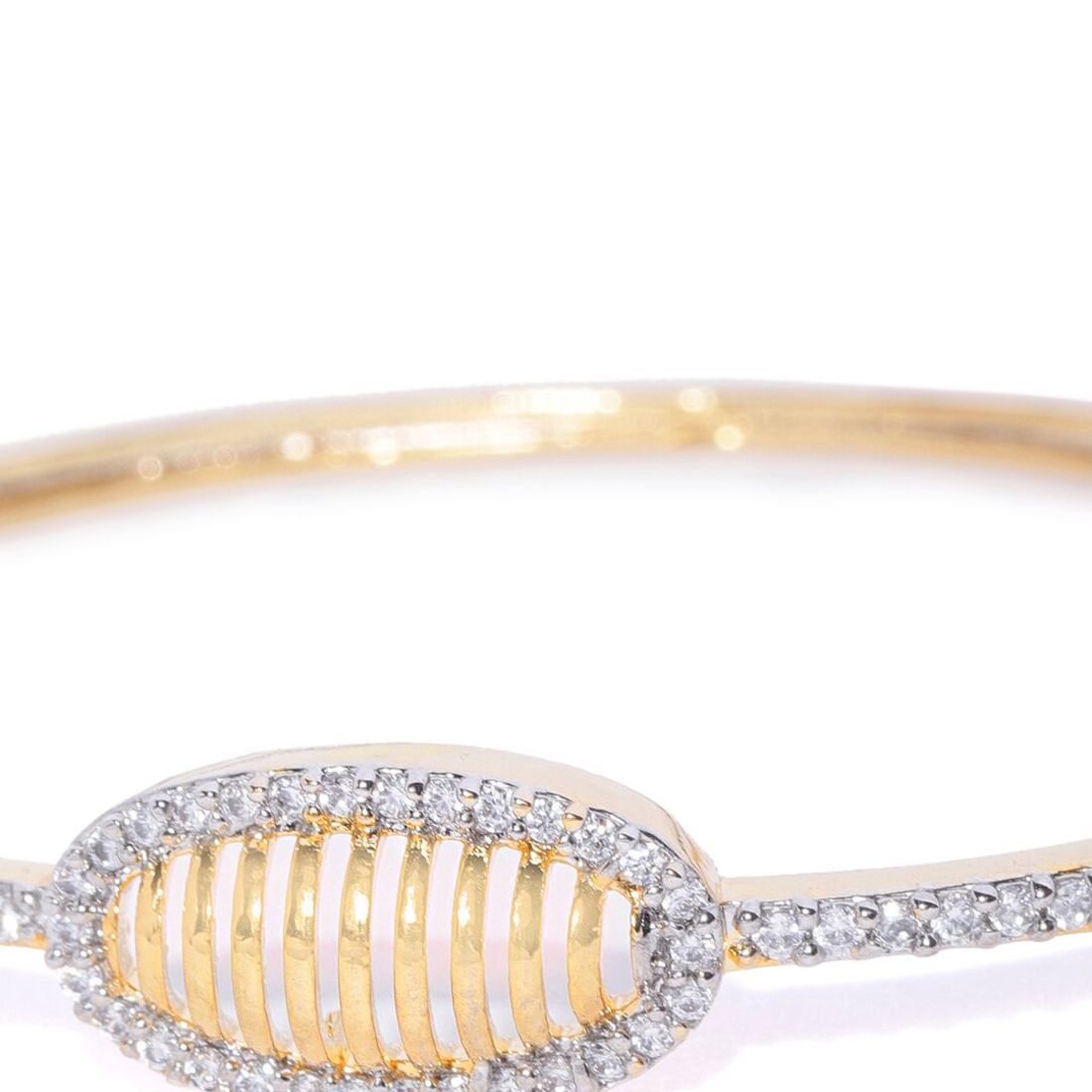 Priyaasi Gold Plated American Diamond Studded Elliptical Design ...