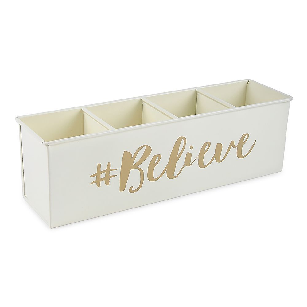 Buy Living With Elan Believe 4 Compartment Desk Organizer-Off-white Online