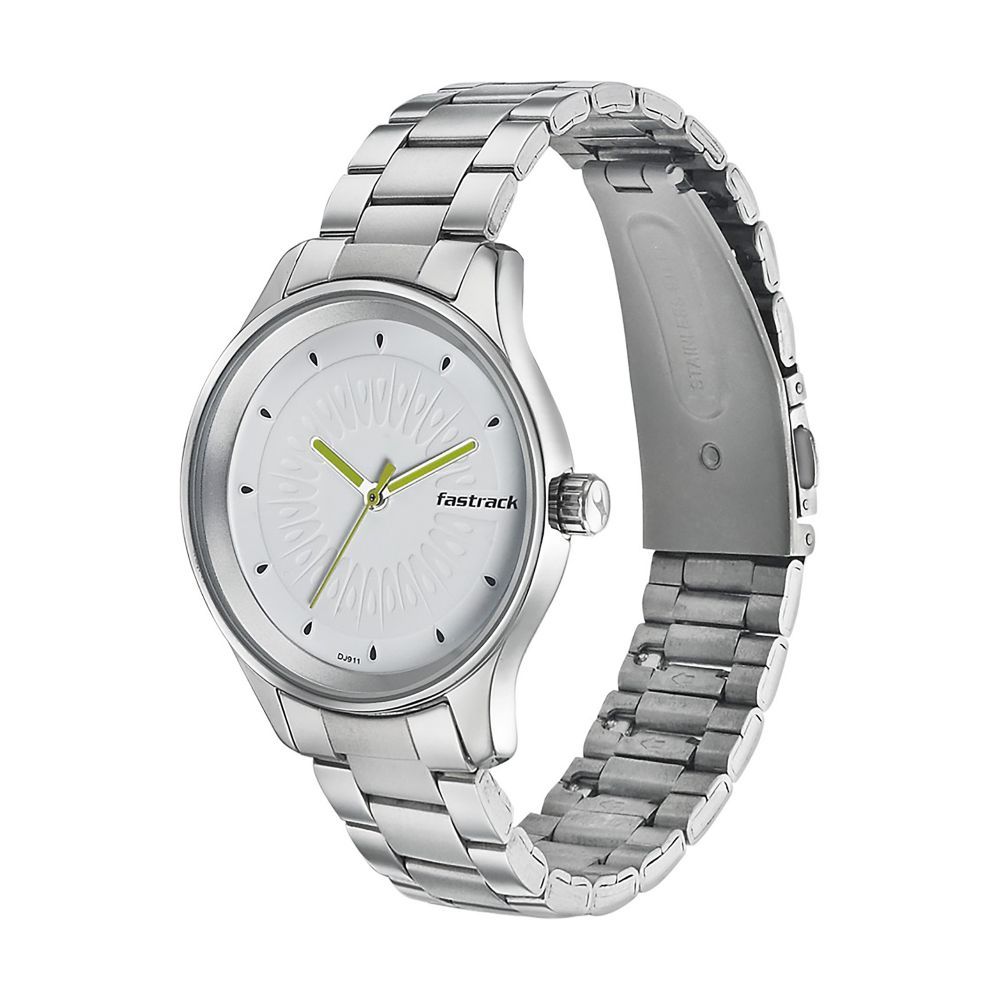 Buy Fastrack White Dial Stainless Steel Strap Watch Online