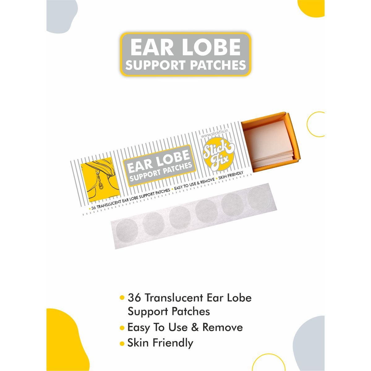 SlickFix Ear Lobe Tape/Invisible Ear Lobe Support Patch for Heavy ...