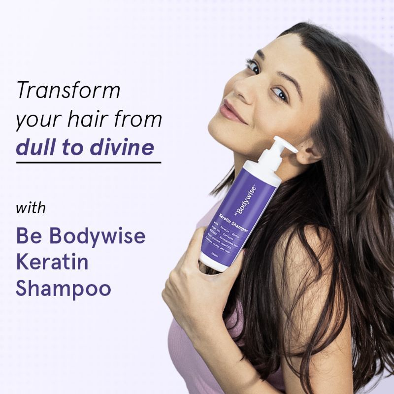 Be Bodywise Keratin Shampoo with Biotin & Argan Oil- Strengthens ...