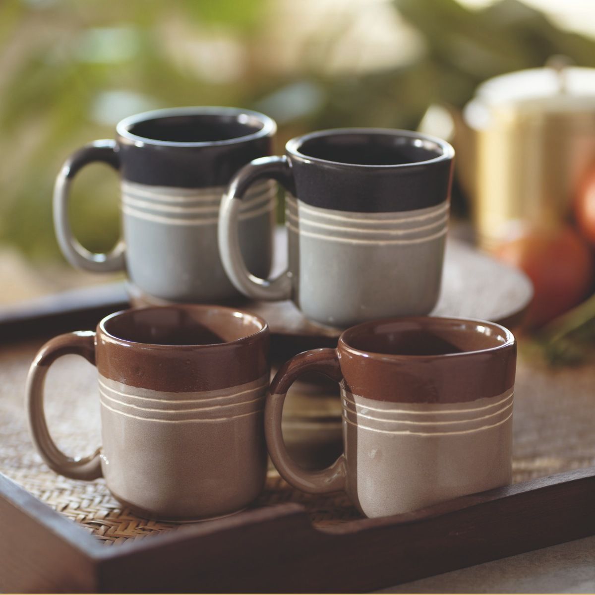 Buy Courtyard Bhor Tea Gray Cups (Set of 2) Online