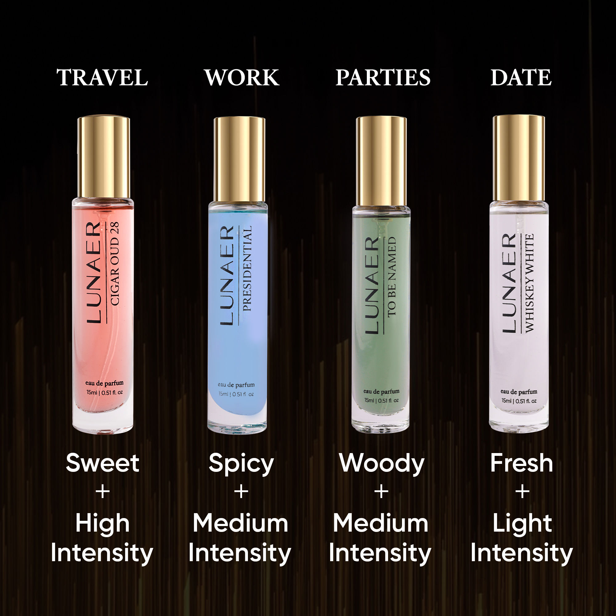 Buy Lunaer Luxury Perfumes Gift Set Of 4 For Men, Long Lasting Fresh ...