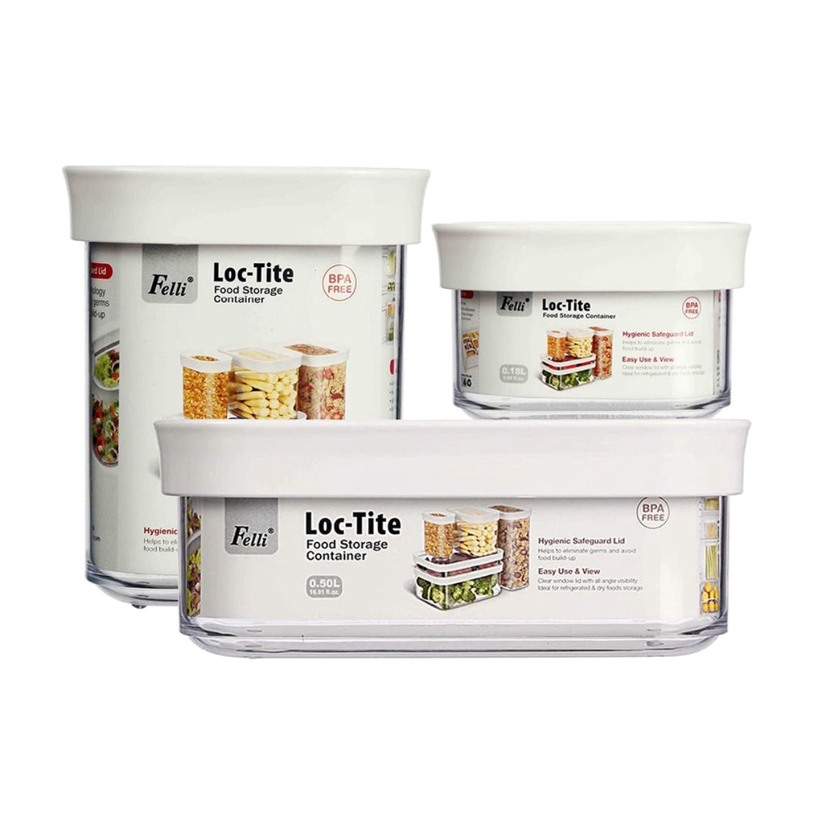 Lock & Lock Felli Loc-Tite Acrylic Airtight Food Storage Container (Set ...
