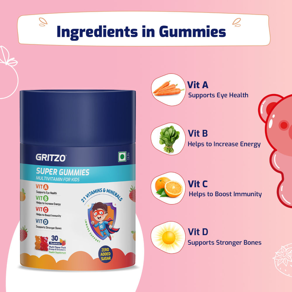 Buy Gritzo Super Multivitamin Gummies For Kids Online