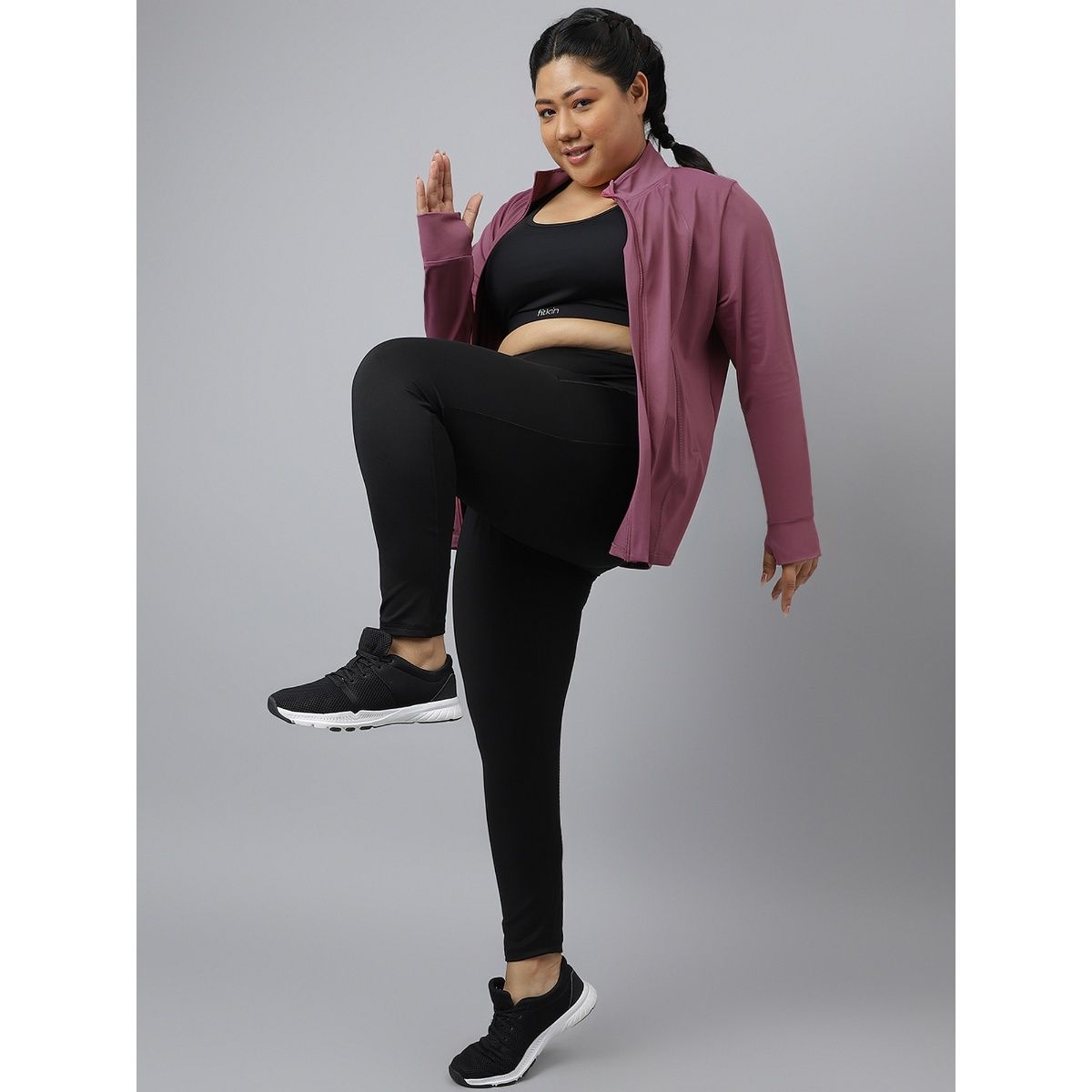 Buy Fitkin Plus Size Mauve Classic Training Jacket Online