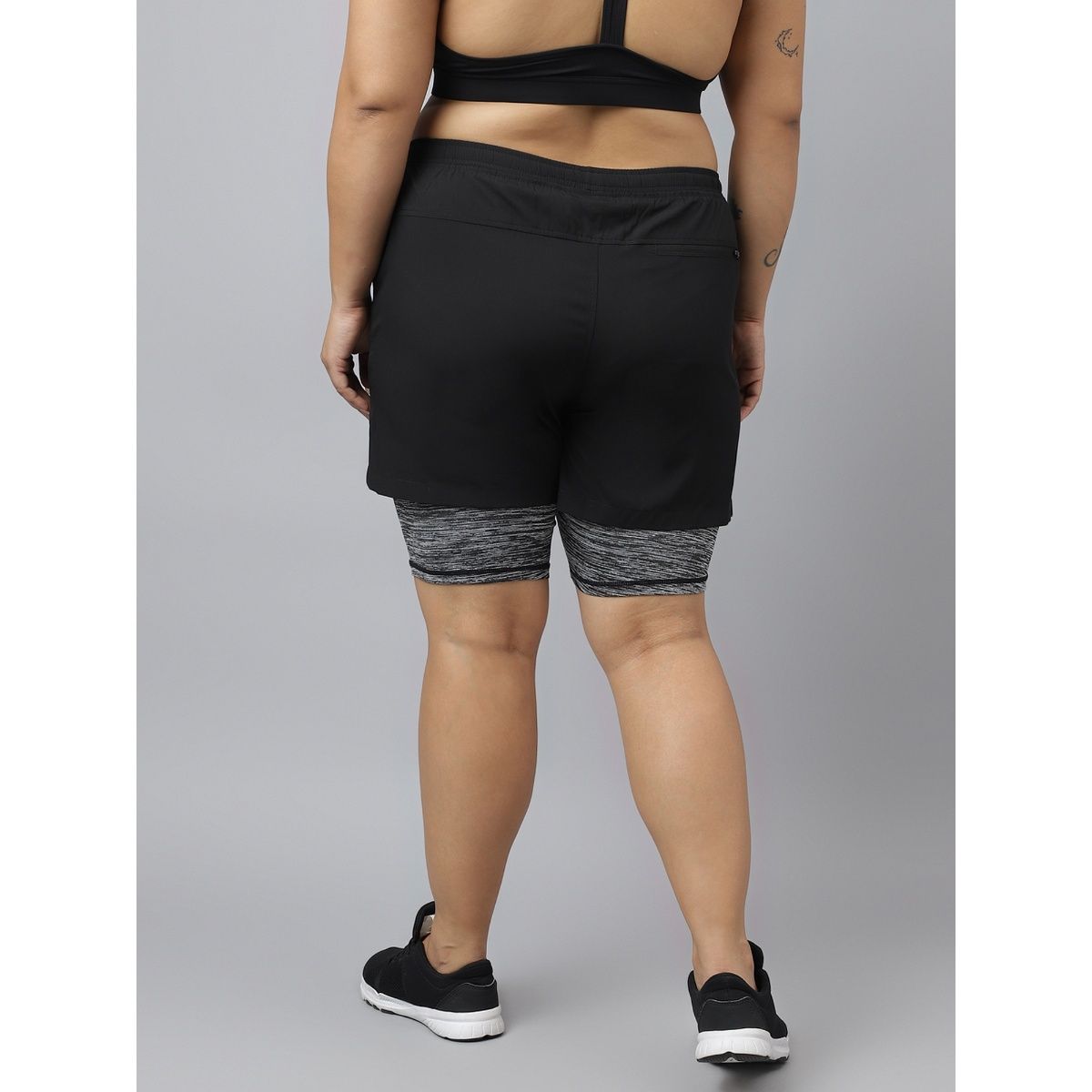 Buy Fitkin Plus Size Double Layered High Performance Running Shorts Online