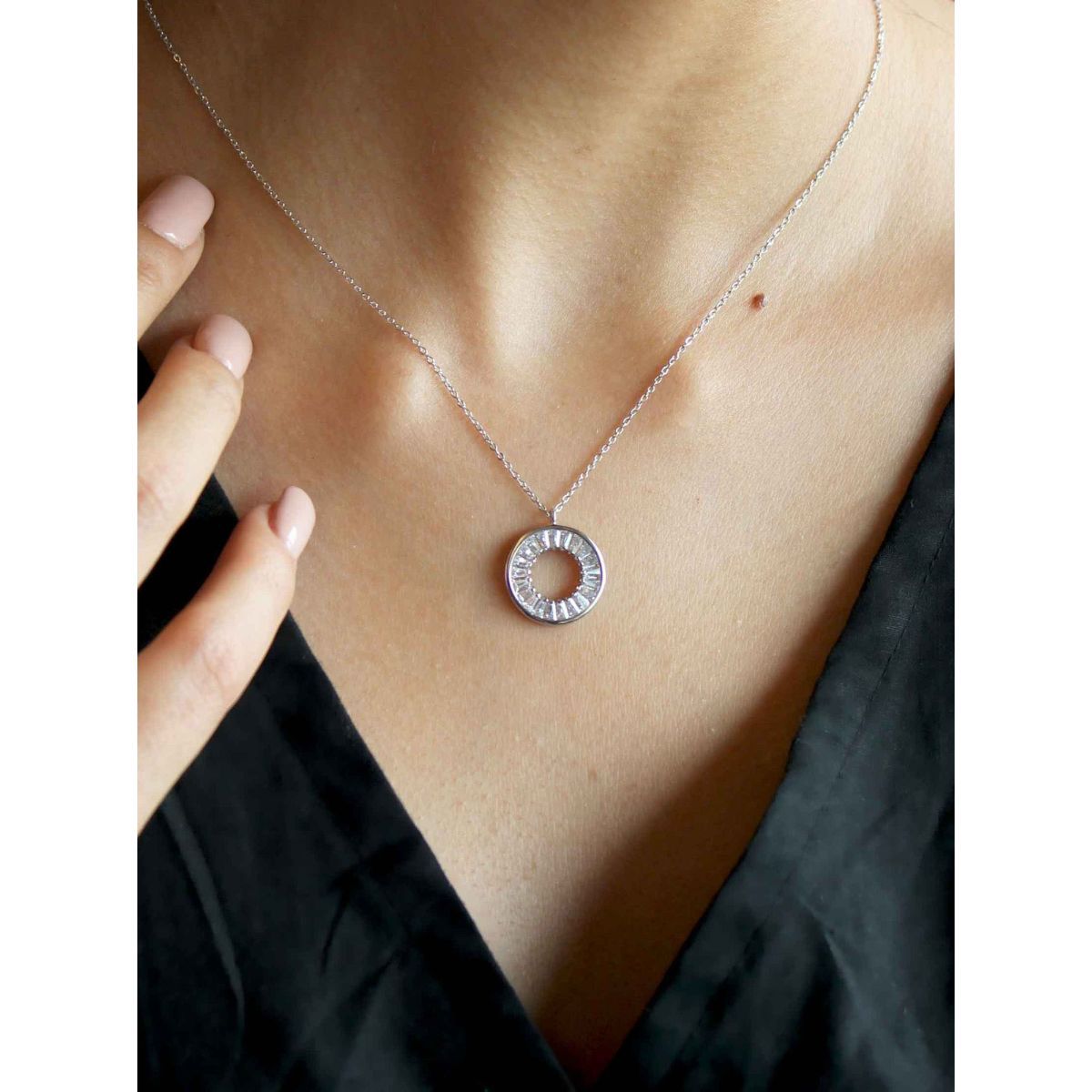 Buy Tipsyfly Silver Crystal Infinity Loop Pendant Online