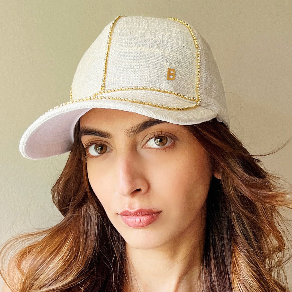 Buy Pipa Bella by Nykaa Fashion Off White B Initial Statement Baseball ...