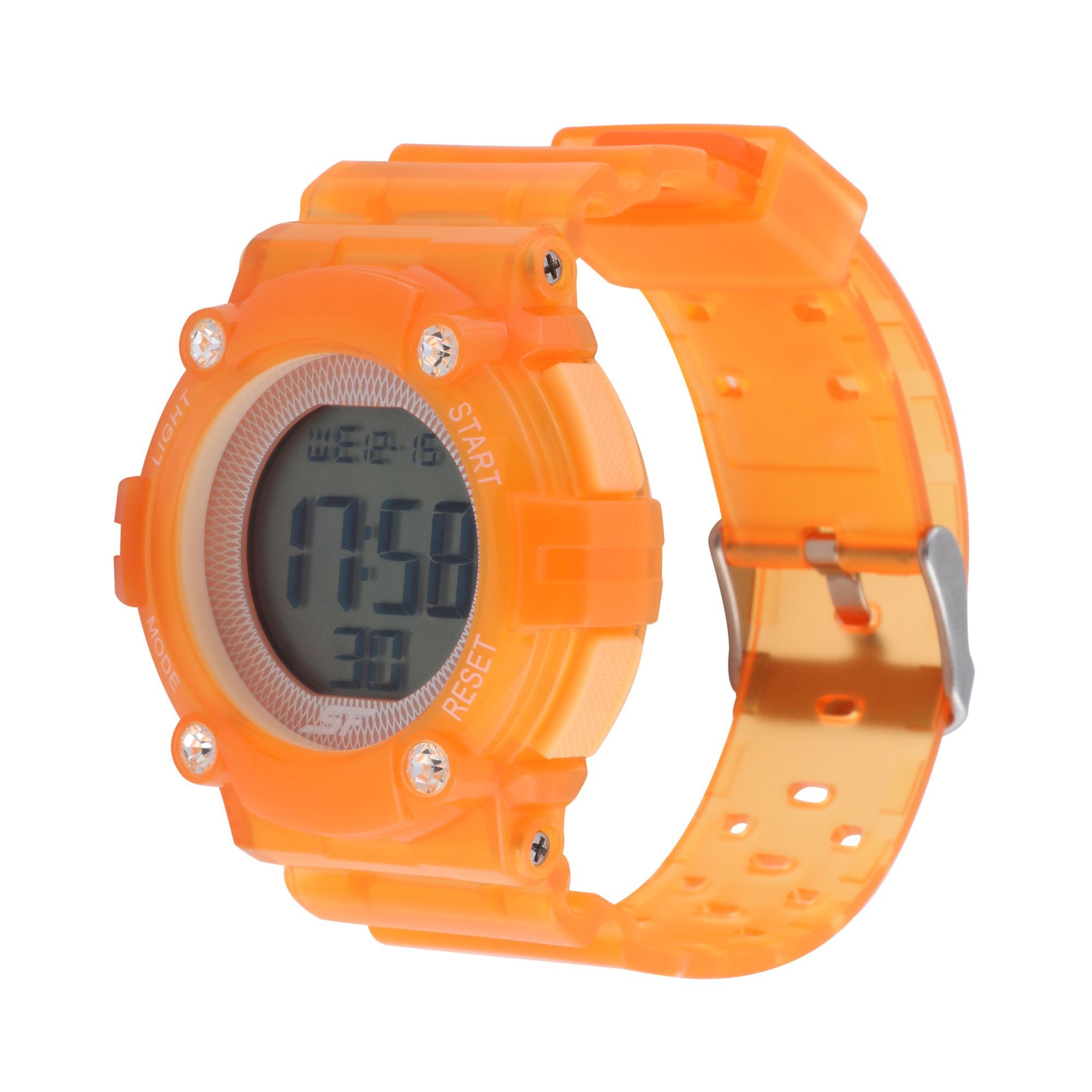 Buy Sonata Grey Dial Orange Plastic Strap Watch Online
