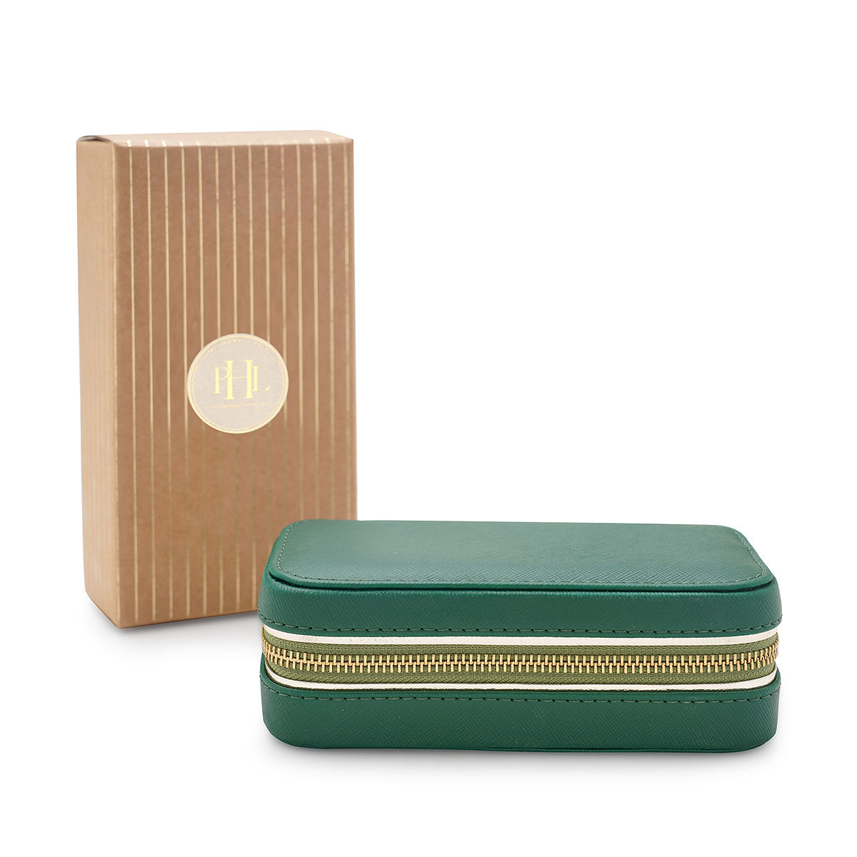 Buy Pure Home + Living Green Rectangle Faux Leather Travel Jewellery ...