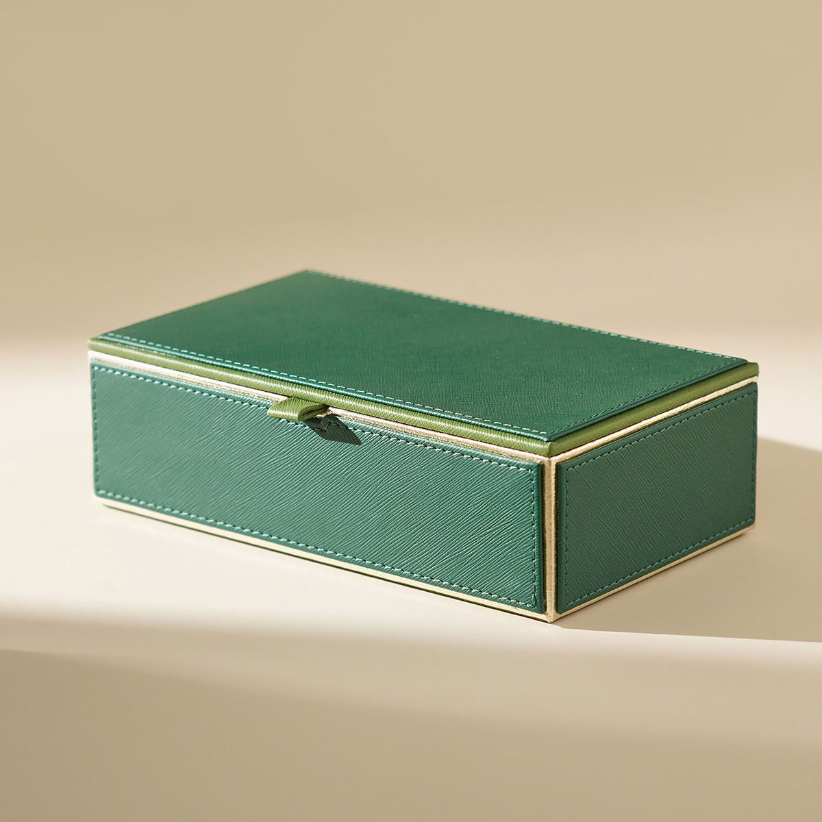 Buy Pure Home + Living Green Rectangle Faux Leather Storage Box with ...