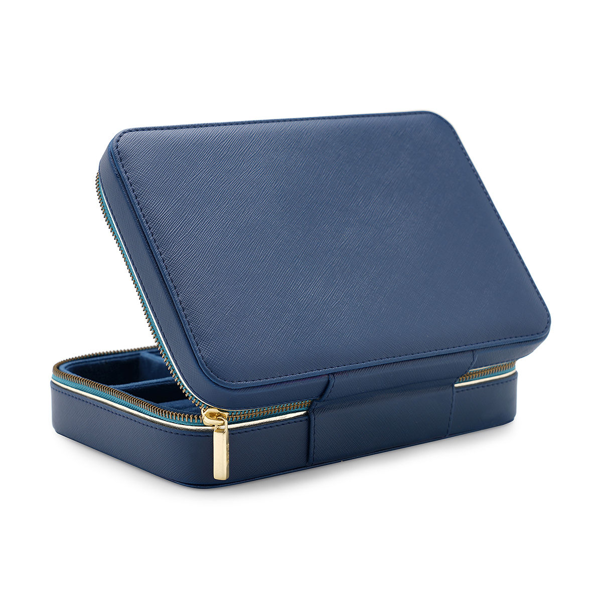 Pure Home + Living Blue Rectangle Faux Leather Travel Jewellery Box ...
