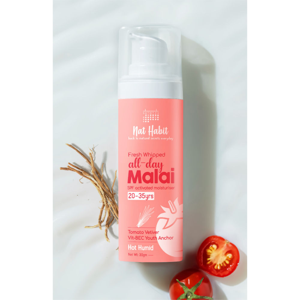 Nat Habit Tomato Vetiver Vit-BEC Fresh Whipped All-Day Malai Face Cream ...