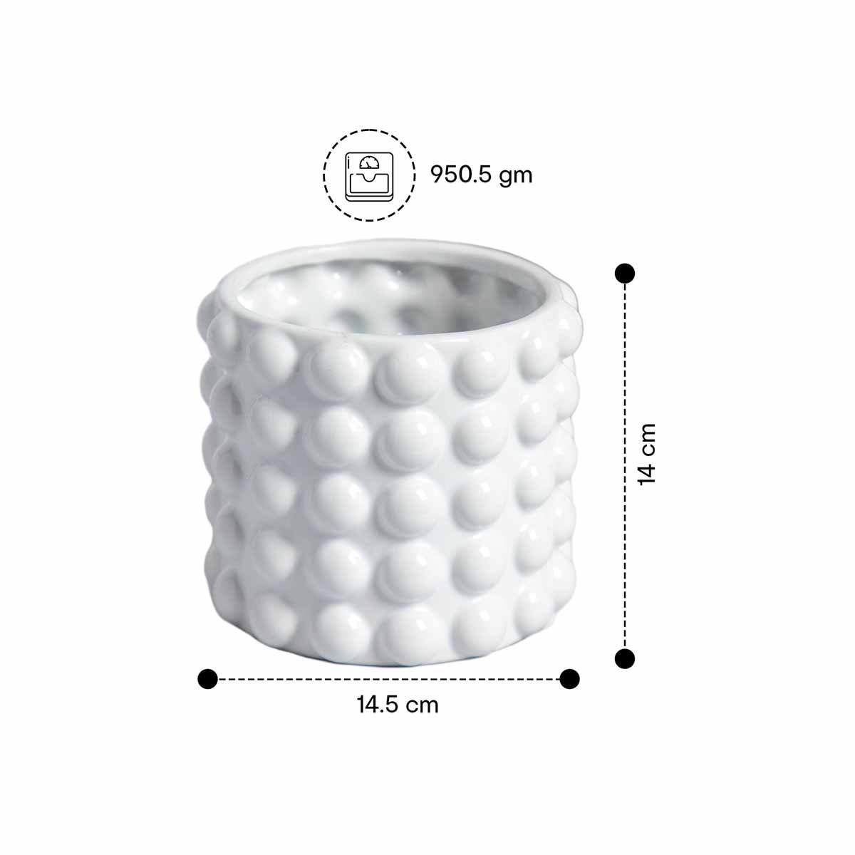 Buy Anko White Bubble Pot Stoneware (White) Online