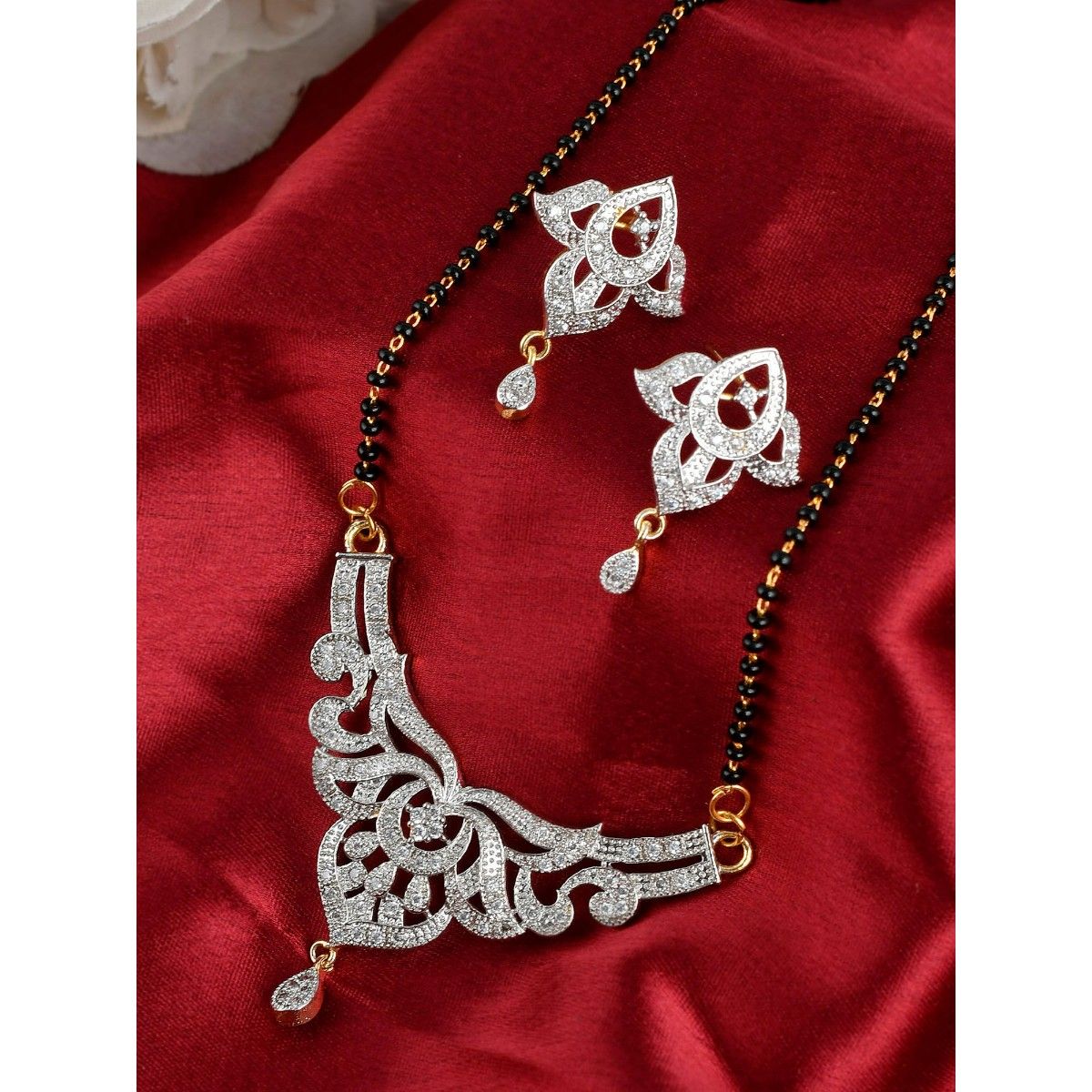 Buy Silvermerc Designs American Diamond Tanisha Mangalsutra And Tanami ...