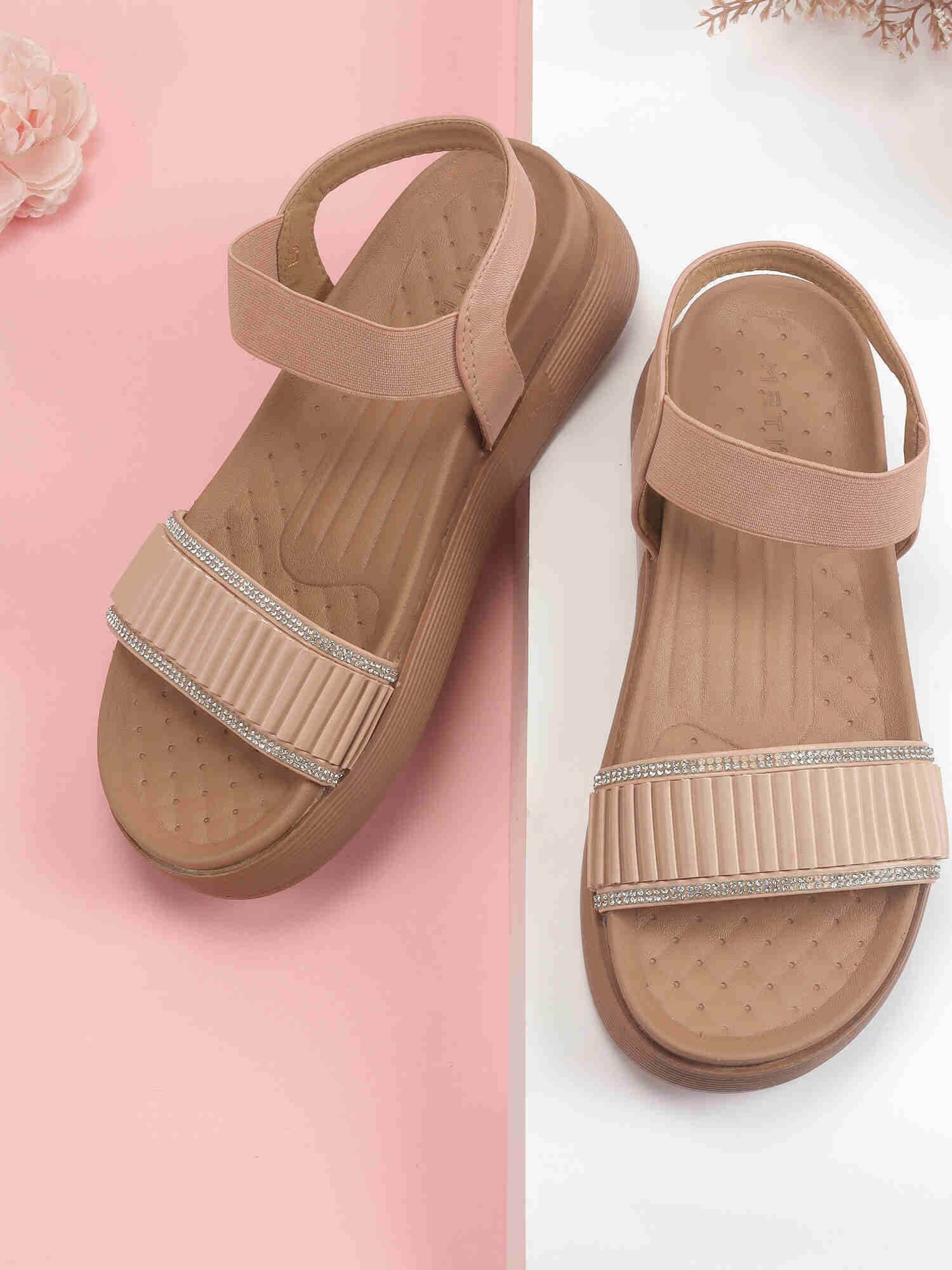 Buy Metro Women Peach Casual Sandals Online
