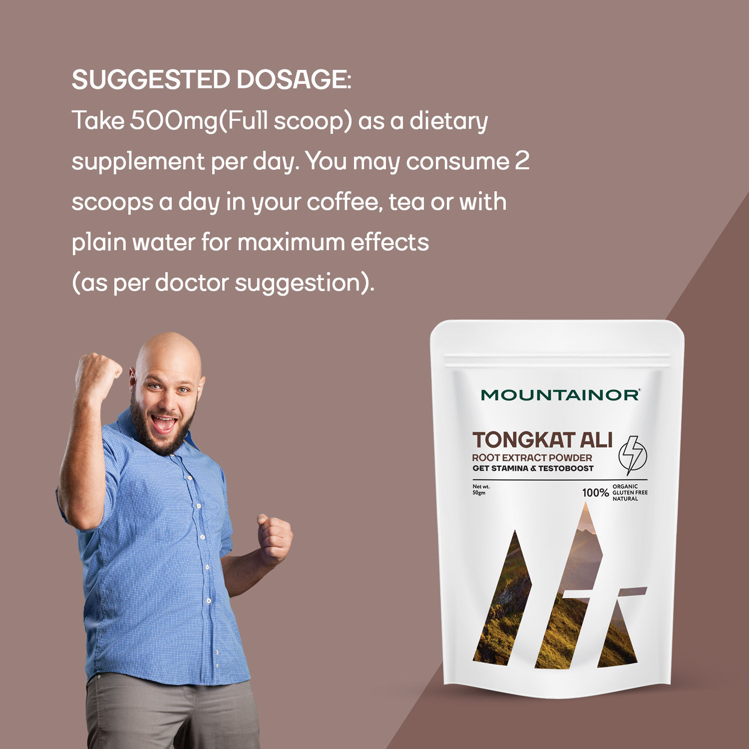 Mountainor Tongkat Ali Root Extract Powder With 2% Active Eurycomanone ...