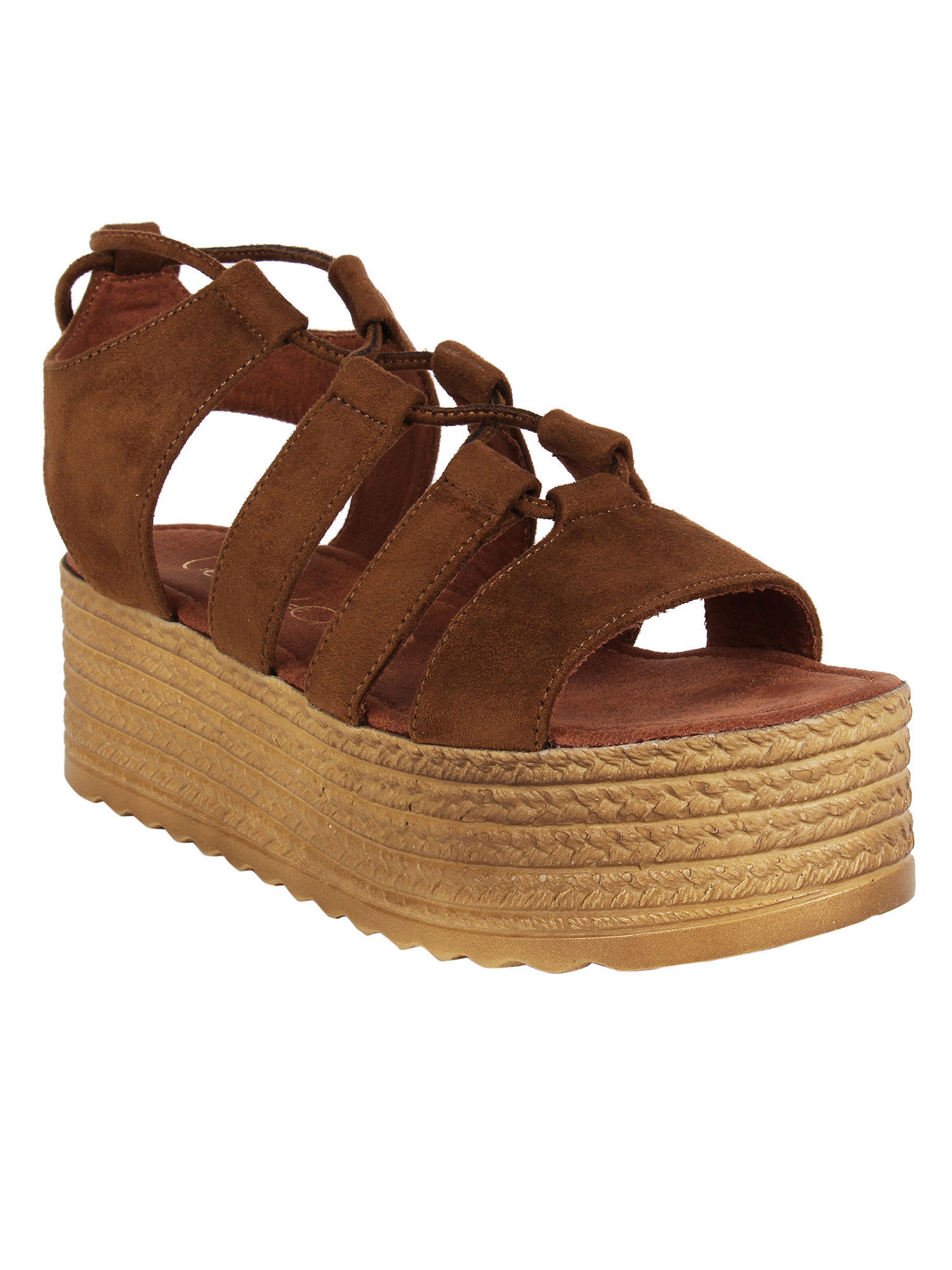 CATWALK Brown Solid Flatforms: Buy CATWALK Brown Solid Flatforms Online ...