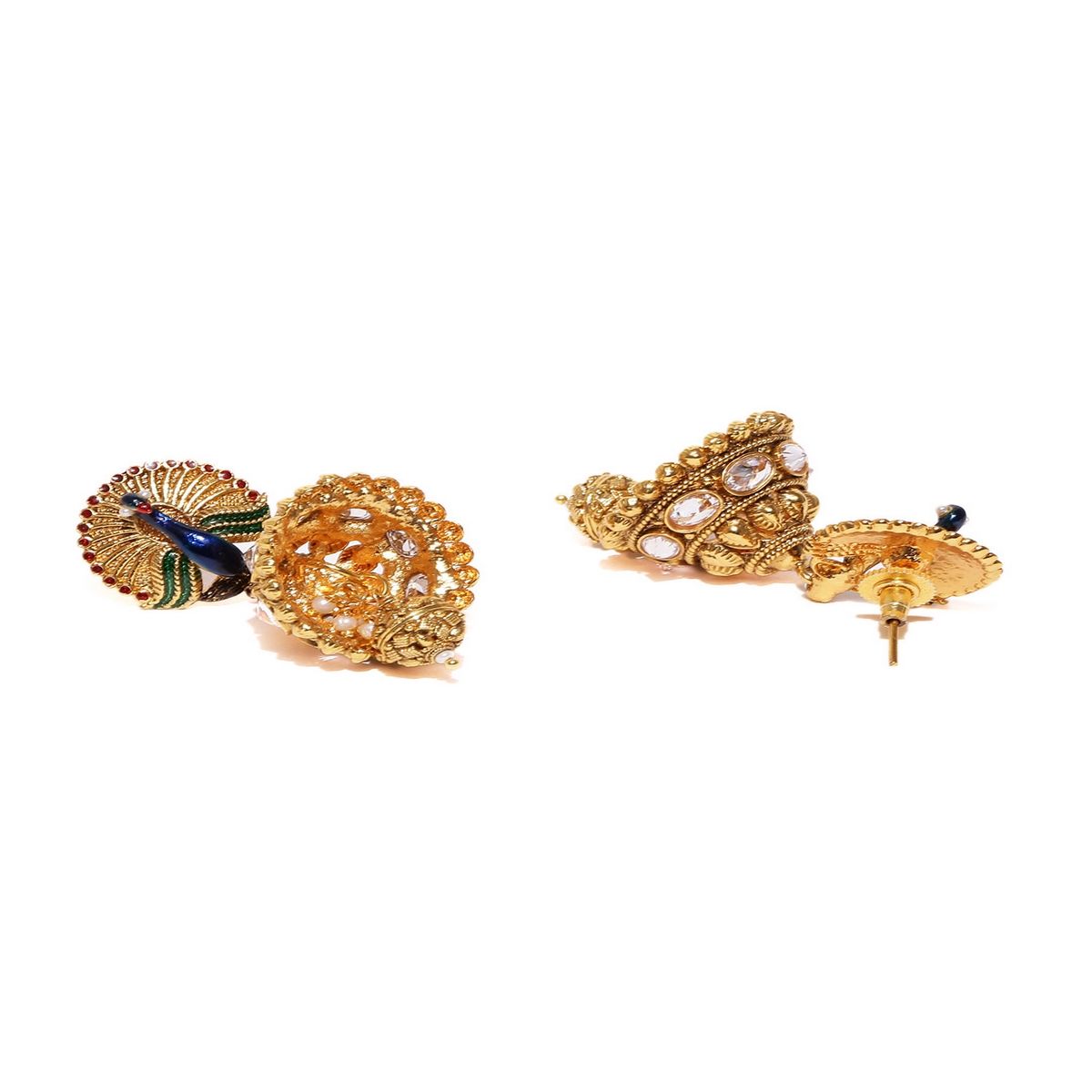 Buy Priyaasi's Gold Plated Pearls And Kundan Studded Peacock Inspired ...