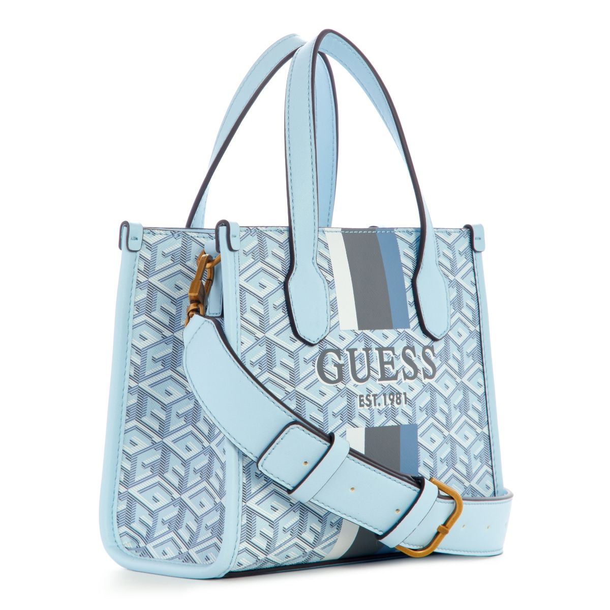 Buy Guess Blue Silvana 2 Compartment Mini Tote Bag Online