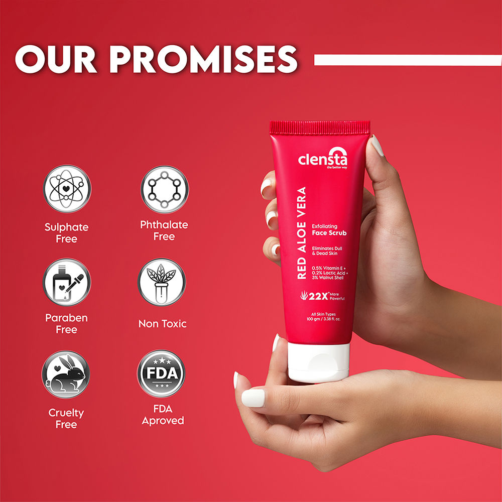 Buy Clensta Red Aloevera Exfoliating Face Scrub Online