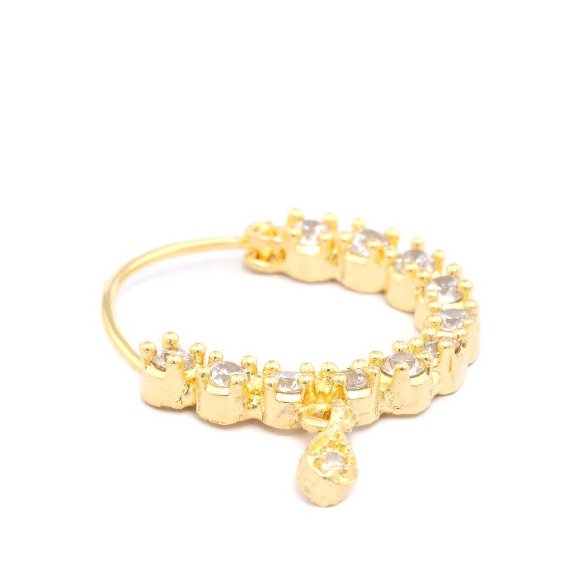 Buy Priyaasi Gold Plated American Diamond Nath Online
