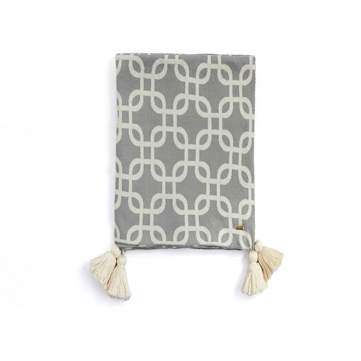 Buy PLUCHI Stroke Light Grey and Natural Cotton Knitted All Season AC ...