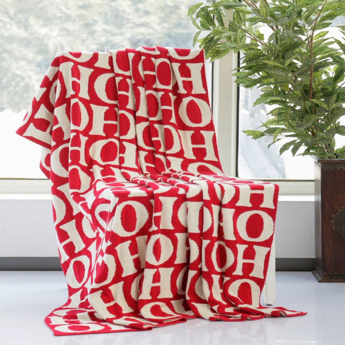 Buy PLUCHI HO Ho Red and Natural Color Cotton Knitted All Season AC ...