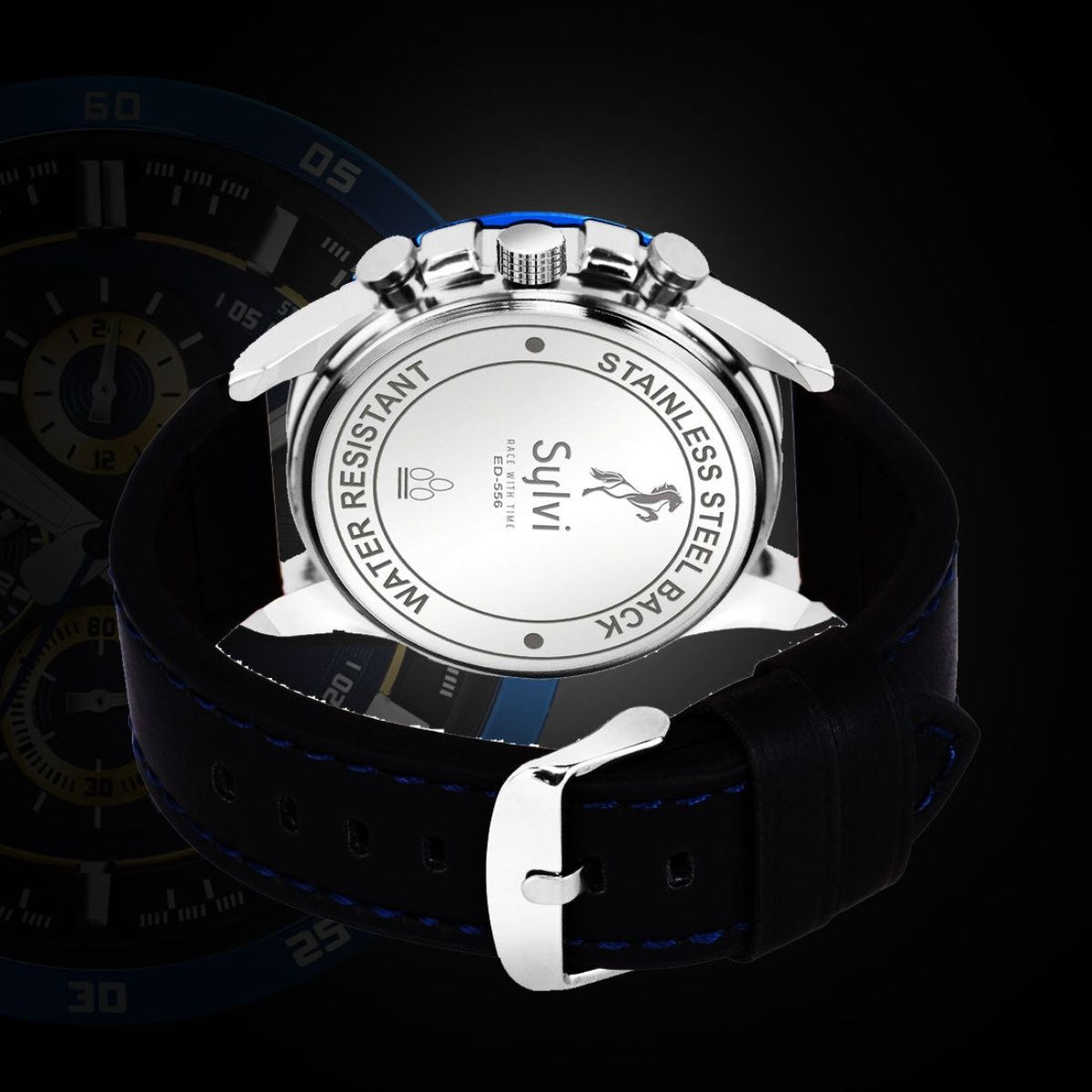 Buy Sylvi Chronograph Analogue Watch for Men Genuine Leather Strap ...