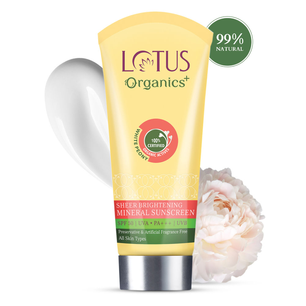 Buy Lotus Organics Sheer Brightening Mineral Sunscreen SPF 50 PA +++ Online