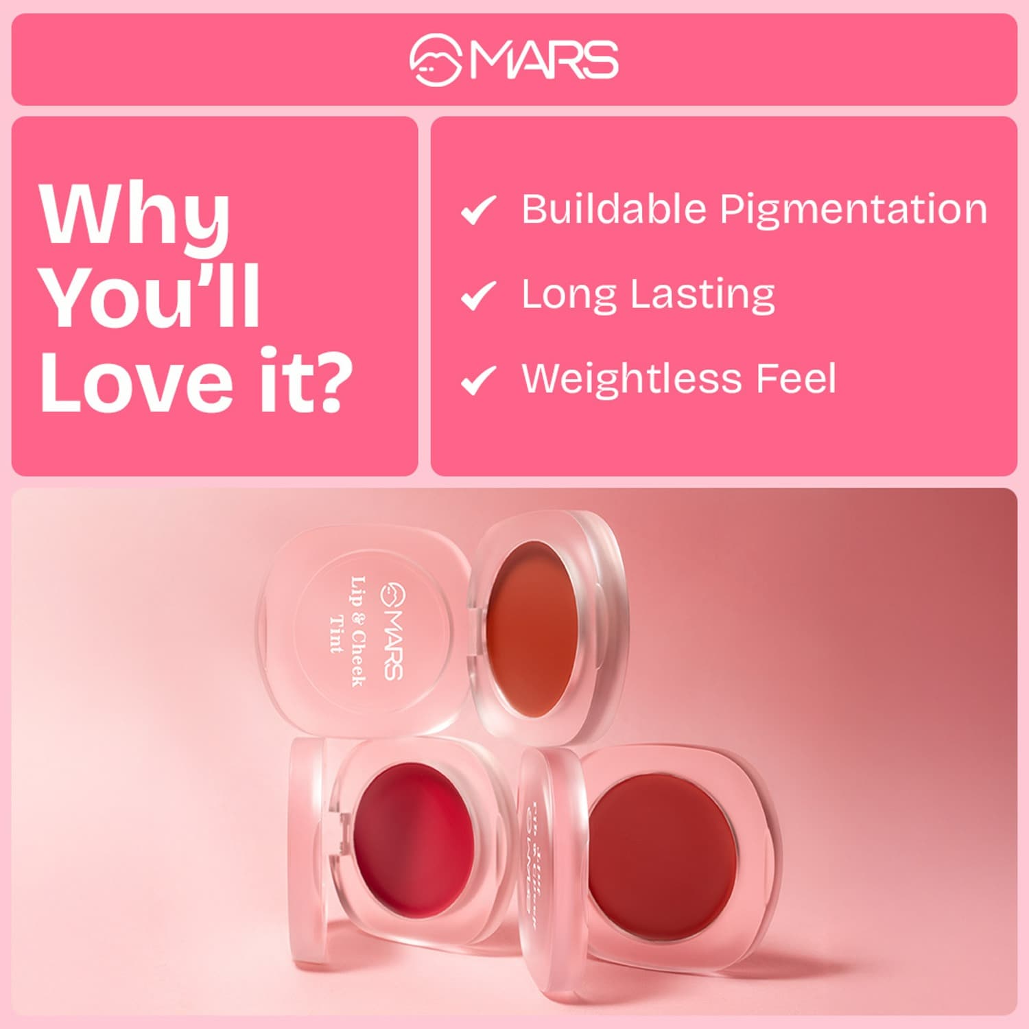 Buy MARS Lip & Cheek Tint for Bold Pop Color Online