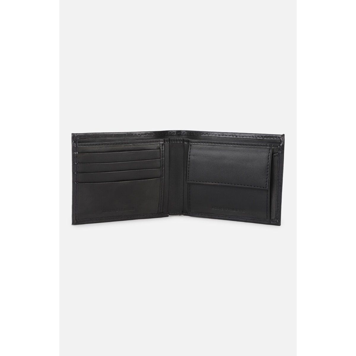 Buy Louis Philippe Men Black Solid Leather Wallet Online